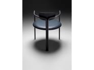 Stainless steel and leather chair with armrests VIA VENETO By DE ...