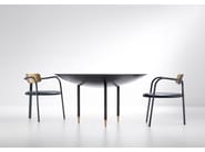 Stainless steel and leather chair with armrests VIA VENETO By DE ...