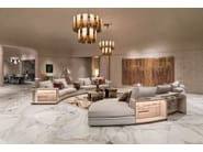 BABYLON RACK CIRCLE Curved modular leather sofa By Visionnaire | design Alessandro La Spada