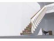 Wooden cantilevered staircase WAVE RAIL Wave Collection By Siller Treppen