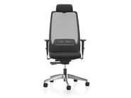 Mesh executive chair with 5-spoke base with armrests with headrest AIM ...