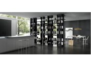 SKILL Double-sided floor-ceiling mounted eucalyptus bookcase By ...