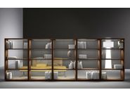 Wood and glass bookcase / display cabinet BLOCK By Martex