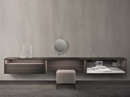 Sectional wall-mounted wooden storage wall C-SYSTEM By Flou