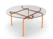 EDISON Round tempered glass table By Cassina | design Vico Magistretti