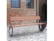 FLUXUS Steel and wood bench with back By LAB23 | design Roberto Semprini