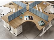 GLAM Sectional wooden office desk with drawers By Styloffice