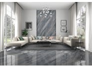 Indoor Sintered ceramic wall/floor tiles with marble effect PALISANDRO BLUE 12 & 6 mm Collection ...
