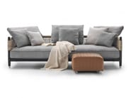 PARKER 3 seater fabric sofa with twisted paper rush By Flexform | design Antonio Citterio