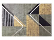 Handmade rectangular rug with geometric shapes PATHWAY ORO Dafè ...