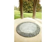 Round rug with geometric shapes ROMAN POND MOSAIC By Deirdre Dyson