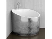 Corner silver leaf bathtub MINI SILVER By Glass Design