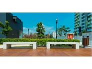 SARAH | Bench Backless reconstructed stone bench By Metalco | design ...