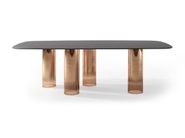 SIGNORE DEGLI ANELLI Rectangular glass dining table By Reflex