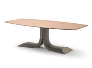 SOUL Rectangular leather and wooden table By Turri | design Giuseppe Viganò