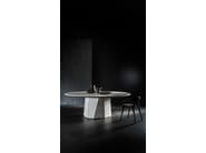 Round stone table ZENITH STONE By Henge design Massimo Castagna