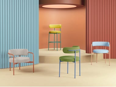 GIOTTO Upholstered open back fabric chair By JOB’S | design Omar De Biaggio