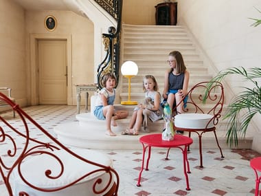 1900 Round steel garden side table By Fermob