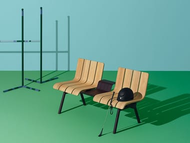 ACE Aluminium and wood bench seating with back By Ethimo | design ...