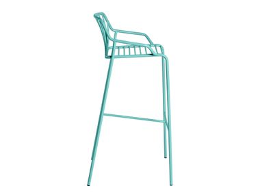 ADA Metal stool with footrest with back By CaStil | design AtelierNanni