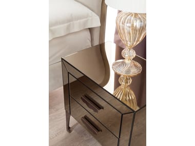 ADONE Wooden bedside table with drawers By Cantori