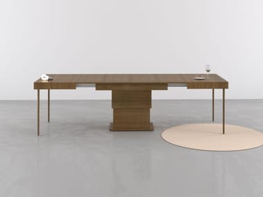 Height-adjustable extending wooden table AGIO By Piemy