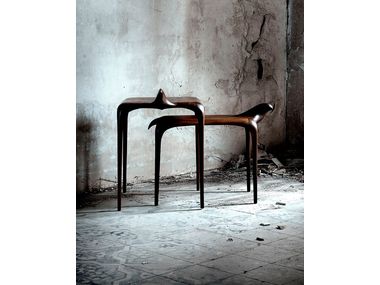 AGRIPPA & AGRIPPINA Walnut high side table By Agrippa