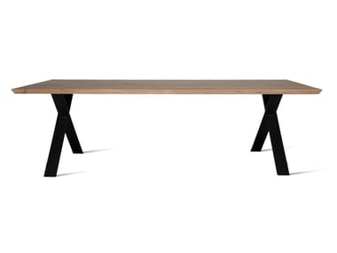 ALBERT X BASE Rectangular steel and wood table By Vincent Sheppard