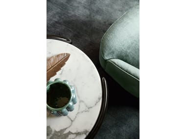Round marble coffee table with wooden legs AMOS By OPERA CONTEMPORARY ...