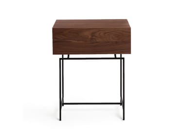OREKO Wood veneer bedside table with drawers By AMPM