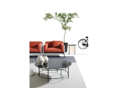 ANDON Round natural stone garden side table By DE PADOVA | design Nendo