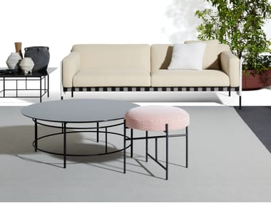 ANDON Round natural stone garden side table By DE PADOVA | design Nendo