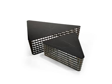 ANGLE Low triangular steel coffee table By Cobermaster Concept