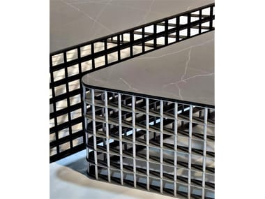 ANGLE Low triangular steel coffee table By Cobermaster Concept