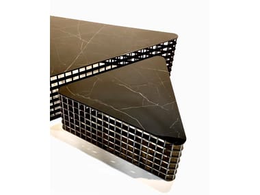 ANGLE Low triangular steel coffee table By Cobermaster Concept