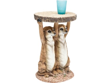 ANIMAL MEERKAT SISTERS Round synthetic material coffee table By KARE Design