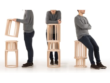 Beech stool / coffee table ANYWAY By True Design