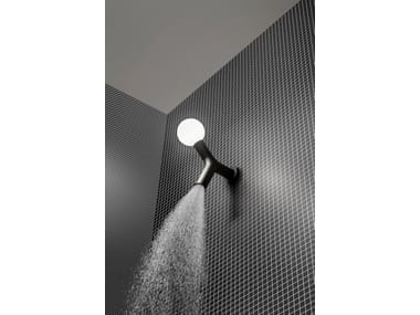 Wall-mounted brass overhead shower with built-in lights APOLLO 02 ...