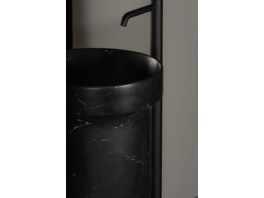 ARC Freestanding round Nero Marquina marble washbasin By INBANI ...