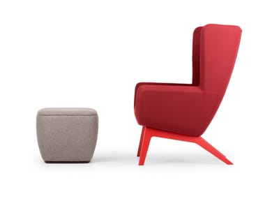 ARCA LOUNGE High-back fabric armchair with armrests By True Design ...