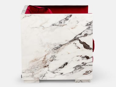 Armchair in velvet and stoneware ARMCHAIR WITH MARBLE EFFECT By ...