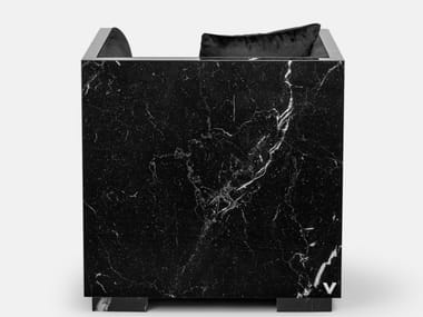 Armchair in velvet and stoneware ARMCHAIR WITH MARBLE EFFECT By ...