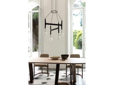 ASTRA Canaletta walnut pendant lamp By Porada | design David Dolcini