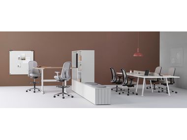 ATLAS OFFICE LANDSCAPE | Office desk with shelves Atlas Collection By ...
