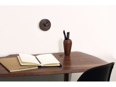 ATOMO Wall-mounted metal and wood clock By nomon | design Andrés Martínez