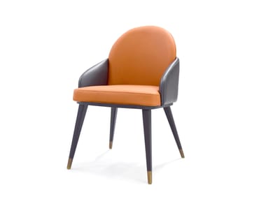 AURORA | Chair Leather restaurant chair with armrests By Able