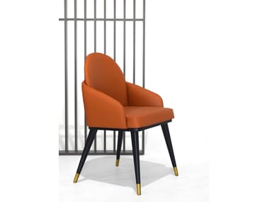 AURORA | Chair Leather restaurant chair with armrests By Able