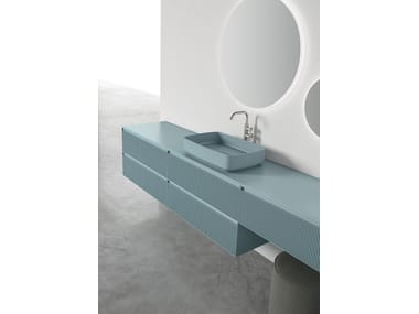 SHAPE - COMPOSITION 20 Floor-standing wooden vanity unit with drawers ...