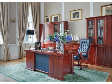 PRESTIGE B630 Rectangular wooden executive desk with drawers By ...