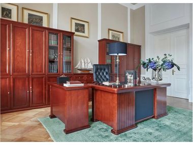 PRESTIGE B630 Rectangular wooden executive desk with drawers By ...